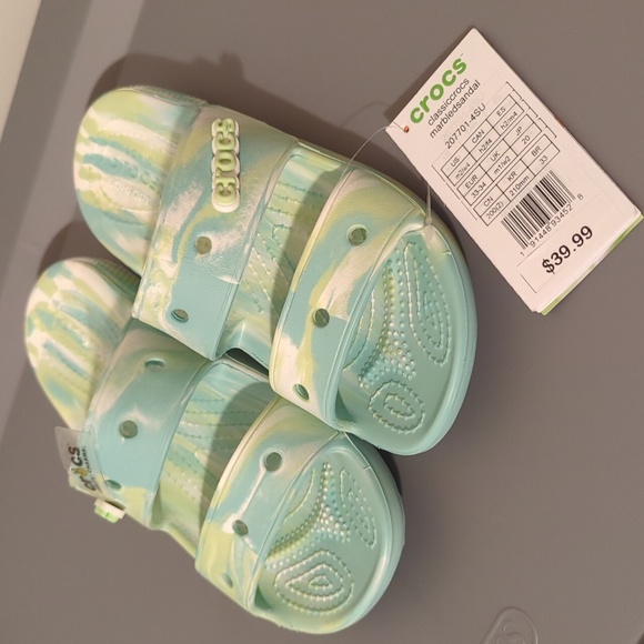 CROCS | Shoes | Crocs Marbled Sandal Color Pure Watermulti | Poshmark